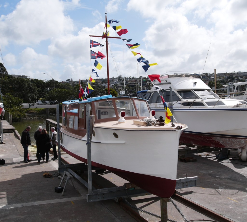 Lucinda Re-Launched | waitematawoodys.com #1 for classic wooden boat ...